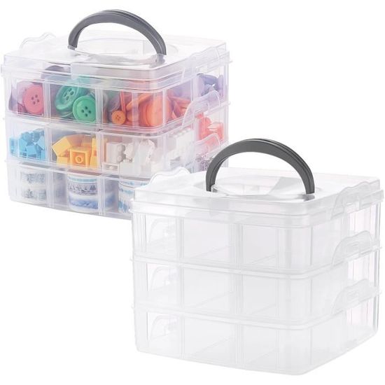 Boîte De Rangement Avec Compartiments, Lot De 2 Boite Rangement Lego 3 ...
