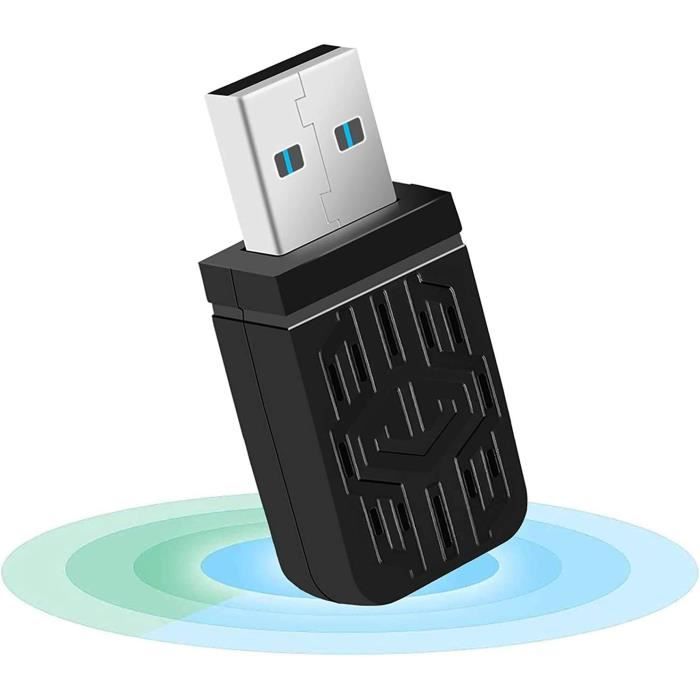 Clé WiFi Adaptateur USB WiFi, AC 1200Mbps Mini Dongle Wireless ...