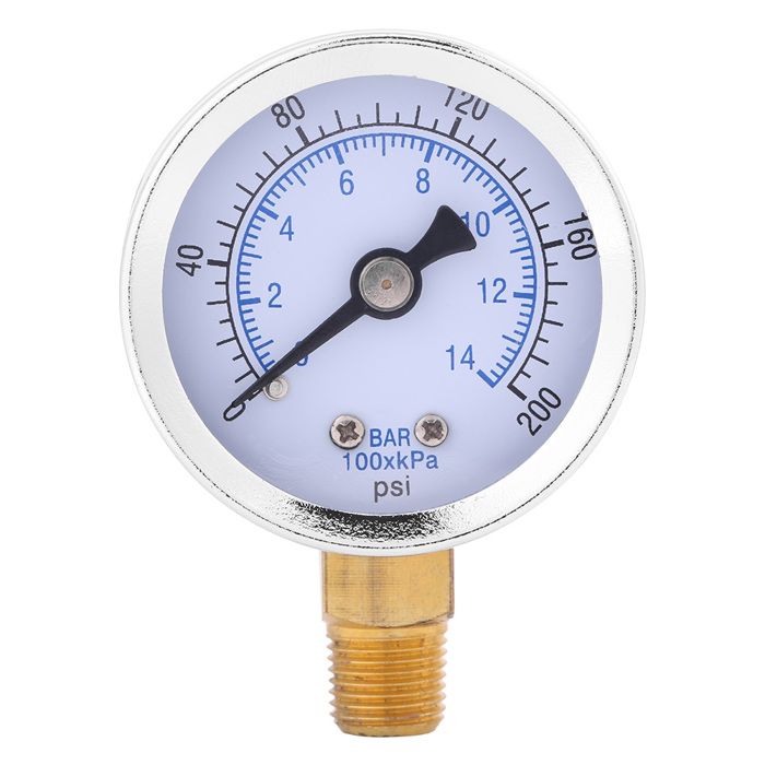 Manomètre de pression d'eau hydraulique 0-200 psi 0-14 bar 40 mm cadran 1/8" NPT - Cdiscount Auto