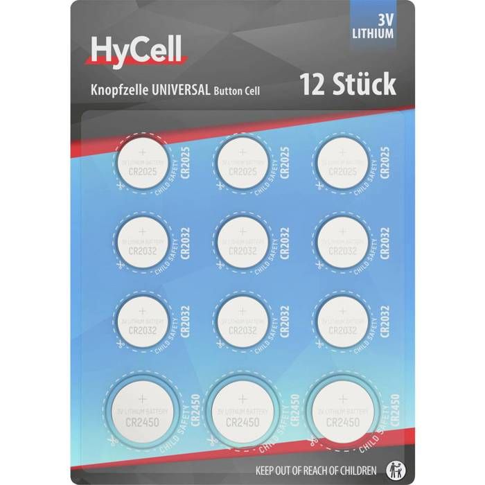 HyCell Jeu de piles bouton 3 PILES BOUTONS CR2025 / 6× CR2032 / 3× ...