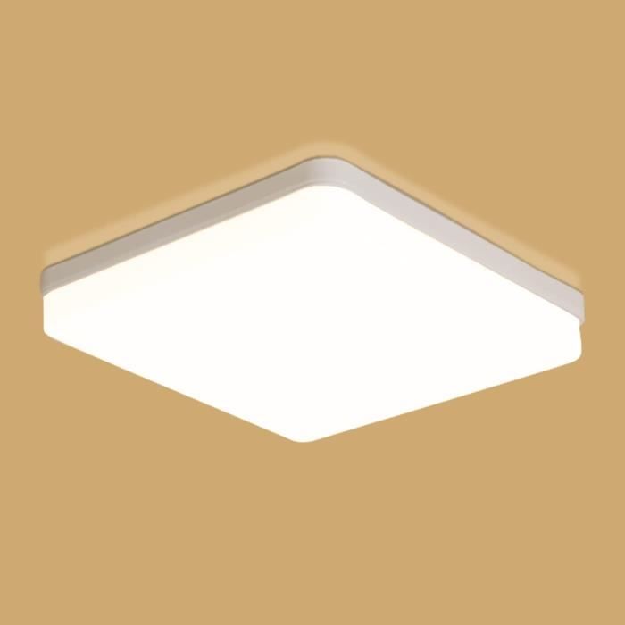 Plafonnier LED Carré 36W Plafonnier Lampe Blanc Chaud 3000K Lampes de ...