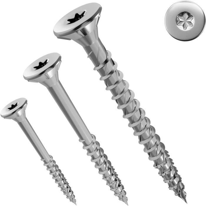 Premium Vis universelles 4,0 x 40 mm, 500 pièces, tête fraisée Duo ...