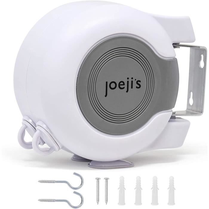 Joejis Fil à Linge rétractable 2x15 mètres Étendoir à Linge Solide pour ...