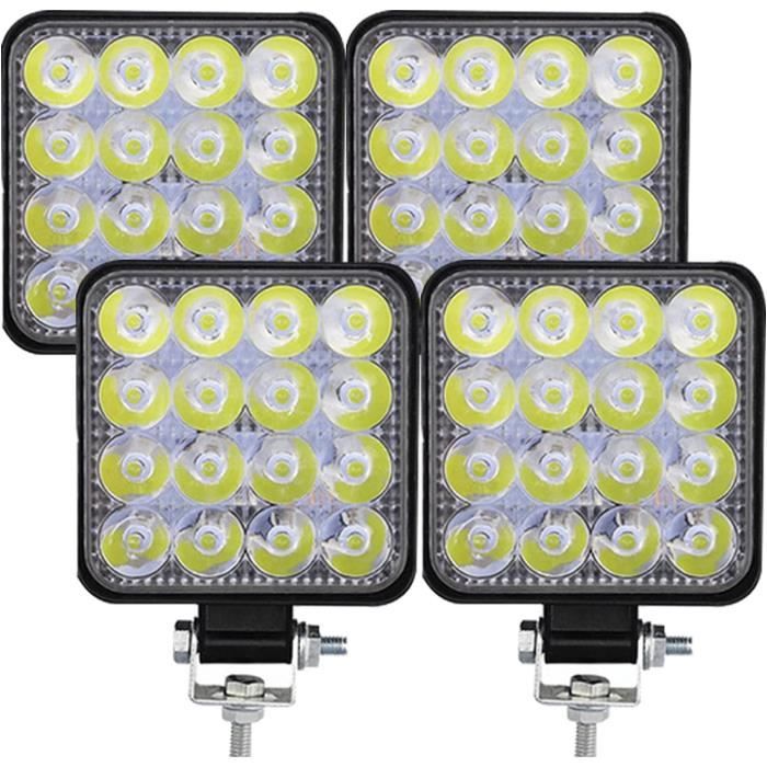 Led Phare de Travail Barre De Travail Phares 4PCS-12V 24V Voiture, Feux ...