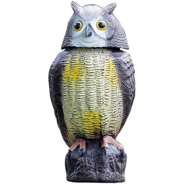 Wind Action Owl Decoy Bird Scarer Répulsif Oiseau Répulsif Hibou ...