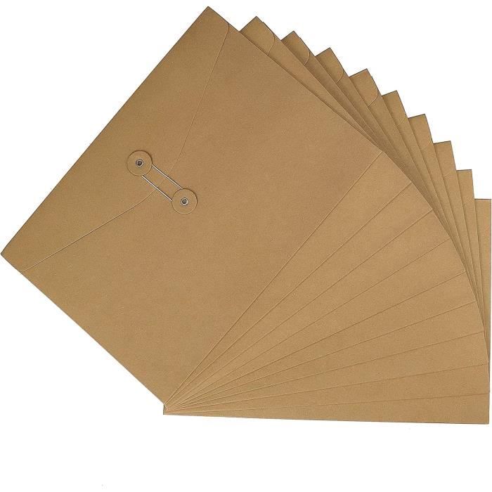 A4 Sac de Fichier en Papier Kraft,10 Stück Enveloppe de Document ...