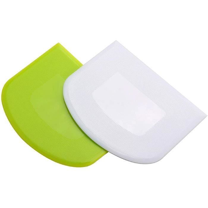 Spatule à pâte - Plastique - 2 pièces - Blanc & vert - Antidérapante ...