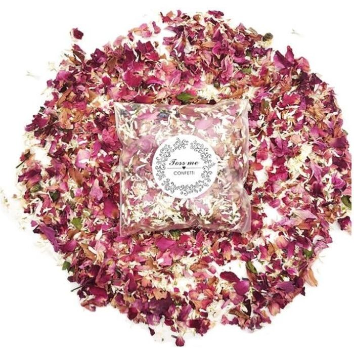 FENGYING Confettis fleurs séchées,Confettis de Mariage,Fleurs séchées ...
