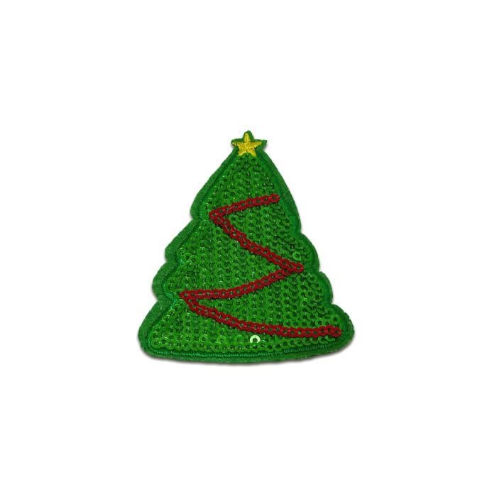 Arbre de noël Noël avec paillettes - Ecusson thermocollant patches ...