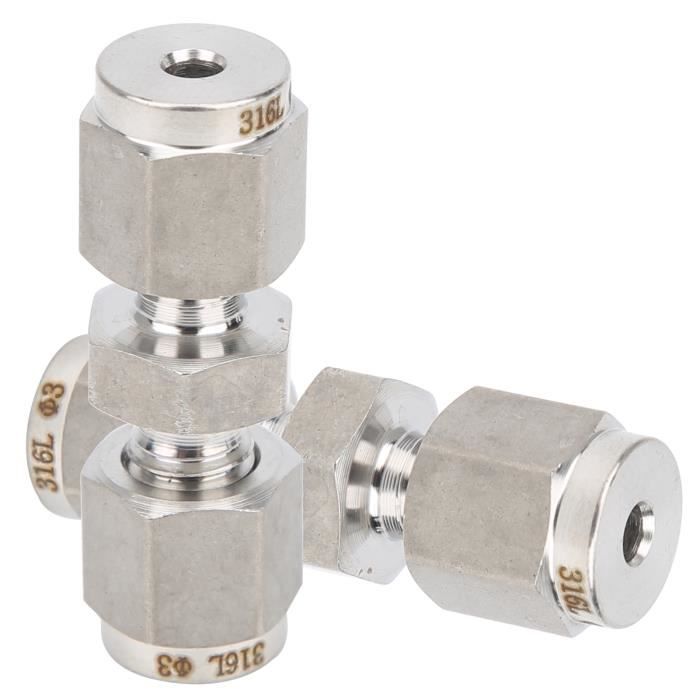 EJ.life adaptateur pour tube de compression en acier inoxydable Adaptateur de tube droit à ...