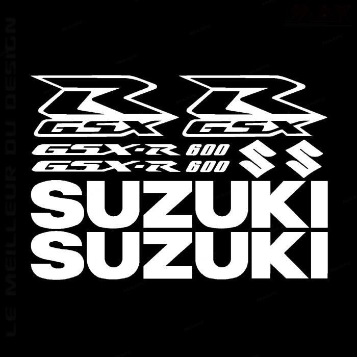 8 stickers SUZUKI – BLANC – sticker GSX-R GSX R 600 SRAD RR - SUZ403 ...