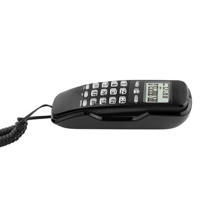 Ligne fixe Mini Téléphone Fixe Mural Bureau à Domicile Htel ID de l'Appelant Entrant LCD cran ...