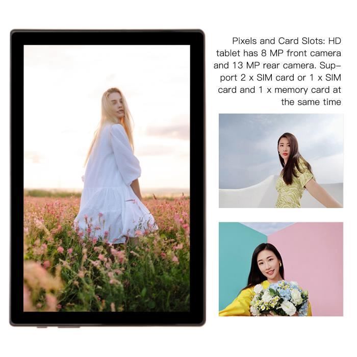 Minifinker Pad5 10.1" HD Tablet 10GB+256GB WiFi Android 4G LTE Dual SIM Tablet d'appel ( Or ...