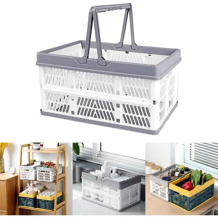 Caisse Rangement Pliante Multifonction Empilables Handles Exterieur Cuisine Transport Fruit ...