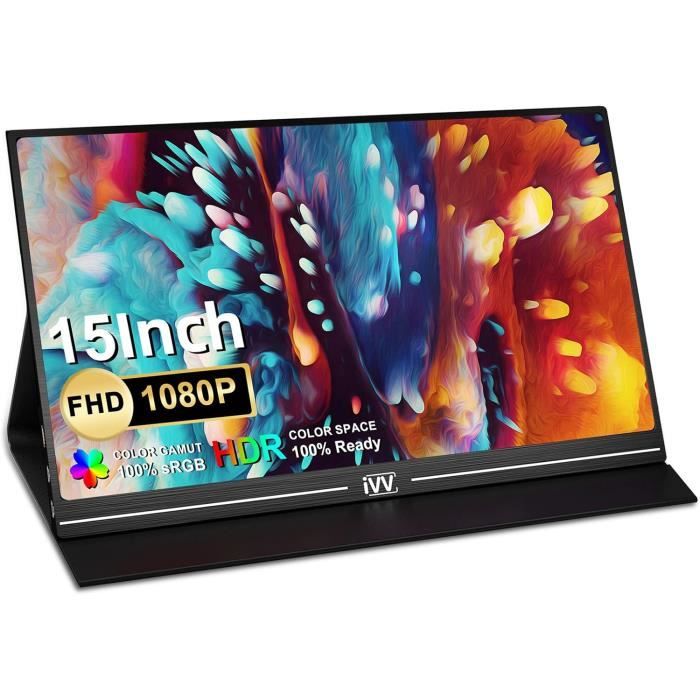 Ecran Portable,Moniteur Portable,15 Pouces,1920X1080 Fhd,Avec Mini Hdmi ...