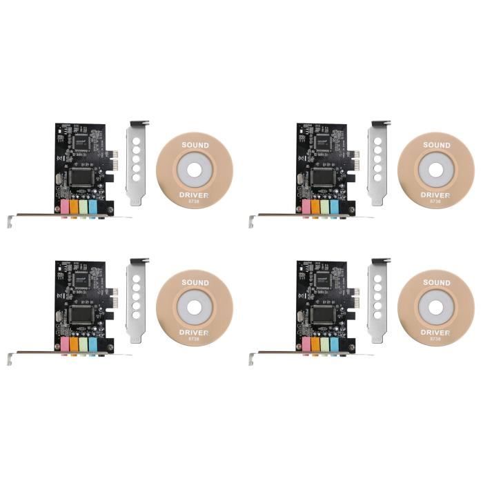 4X Carte Son PCIe 5.1, PCI Surround 3D Carte Audio pour PC avec Haute ...