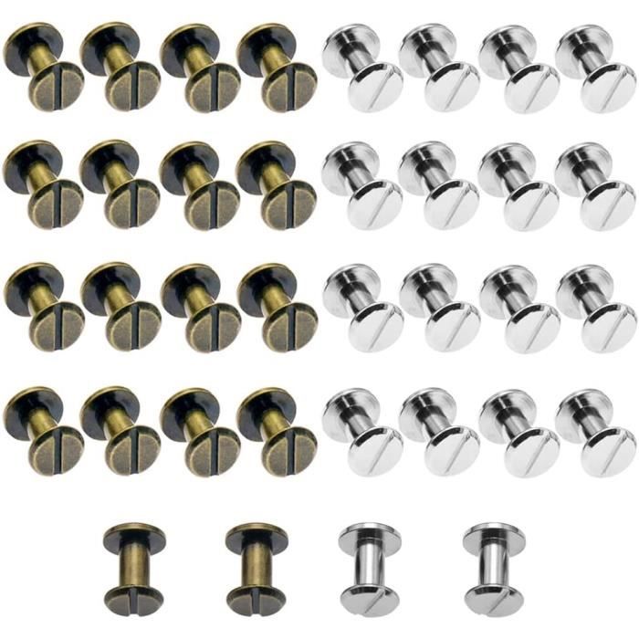 Trsnzul Rivet 60 Paires Rivets Vis de Fixation Universel Bouton Rivets ...