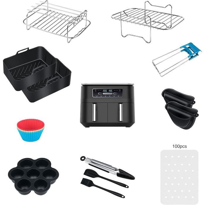 Accessoires Pour Friteuse À Air Double Pour Ninja : Doublures En Silicone Pour Friteuse À Air ...