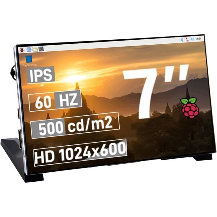 7 Pouces Lcd Écran Pour Raspberry Pi, 1024X600 Ips Lcd Display, Hdmi Portable Monitor Pour ...