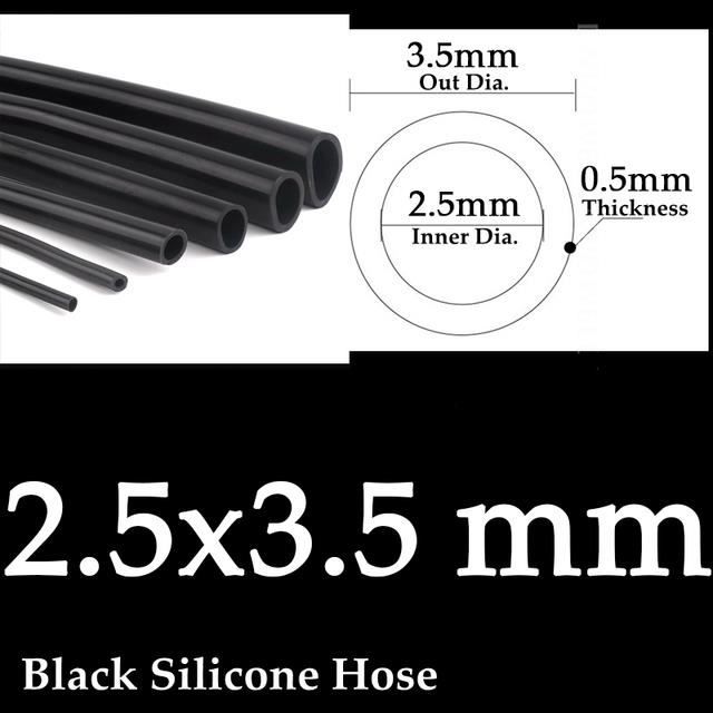 Tuyau,2.5x3.5mm-1M--1m-3m-5m-10m I.d 1 ~ 6mm Noir Tube De Silicone ...