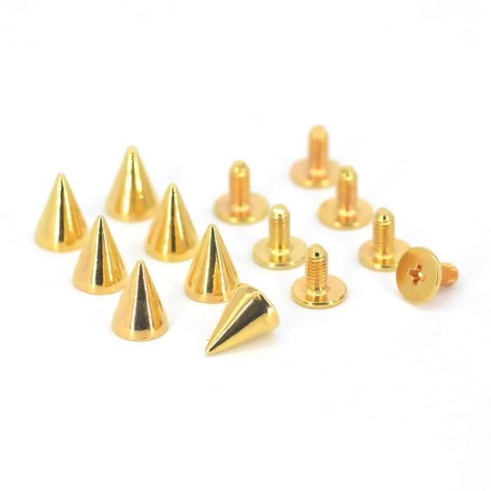RIVET,Gold--rivets à vis cône Style Punk, 20 pièces, pointes à balles ...