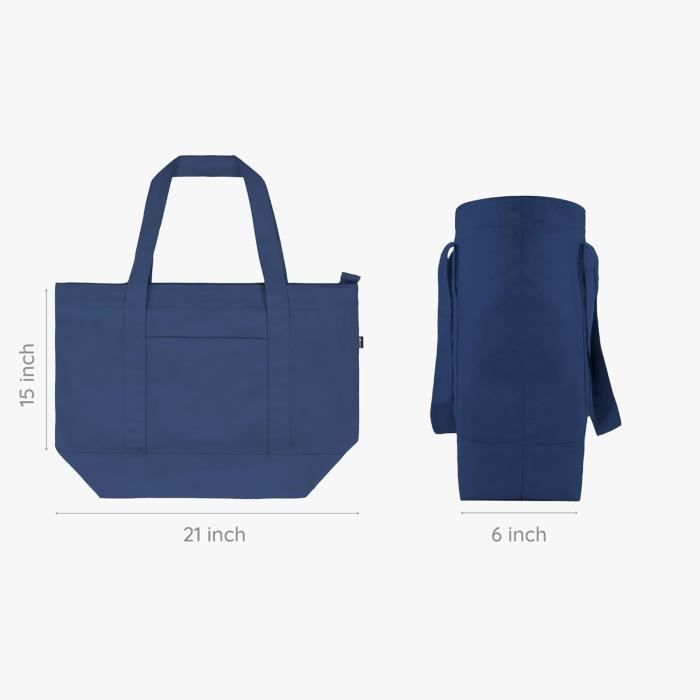 Ecoright Canvas Tote Bag For Women With Zip & Inner Pocket, 100% ...