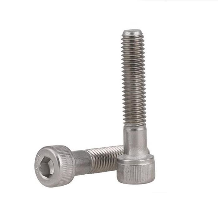 M5(10pcs)-40mm -Vis à tête hexagonale à demi dent en acier inoxydable ...