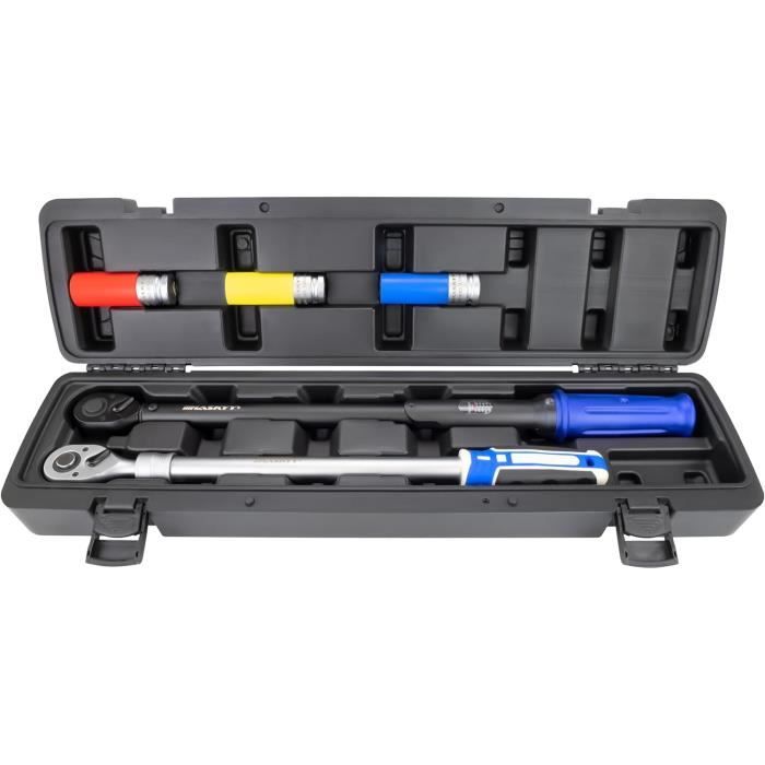 Clé dynamométrique 1-2" 40-210 Nm avec cliquet télescopique 460-610 mm ...