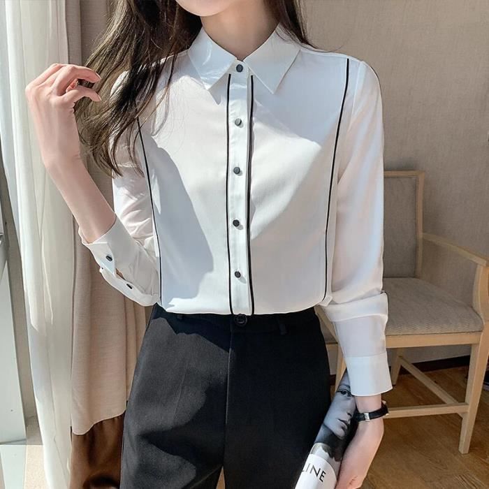 Chemisier à manches longues pour femmes,chemise patchwork ...