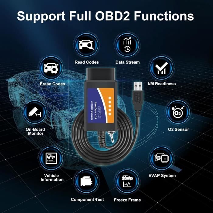 FORScan ELMconfig OBD2 Scanner Professionnel OBDII Diagnostic Voitures ...