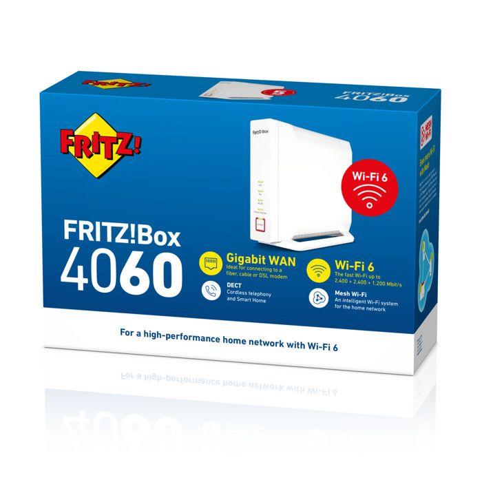 Routeur Wi-Fi - FRITZ!Box - 4060 - Wi-Fi 6 - Débit 6000 Mbit/s - 4 ...