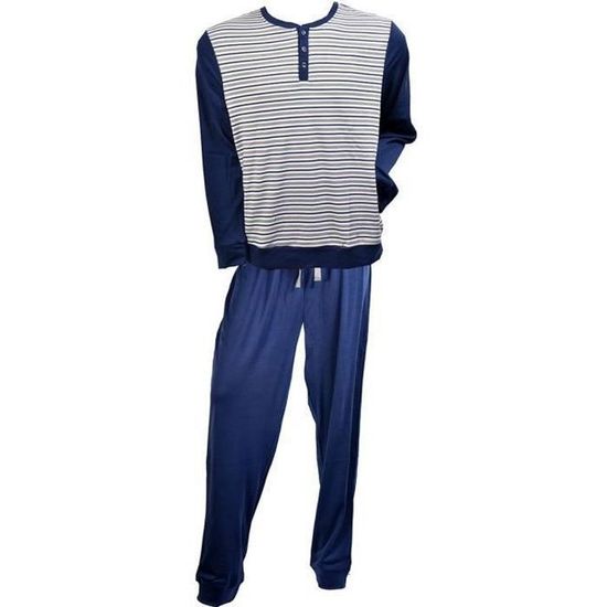 Pyjama Homme - OZABI - TRESS Long Doublé Polaire Rayure - Ph216038 ...