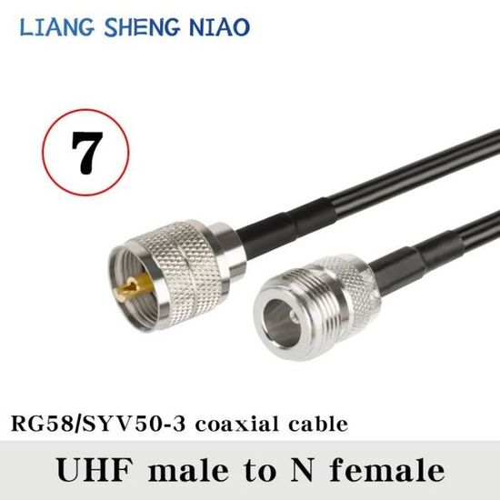 Câble RF coaxial - RNCYN - RG58 Mini UHF SO239 vers SMA mâle - 3m - Neuf - Connecteur droit ...