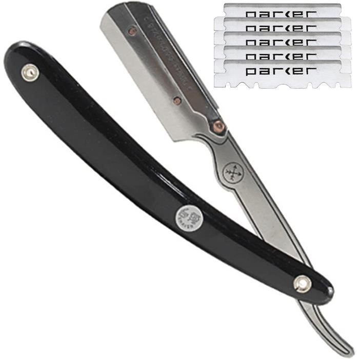 Parker Srb Straight Edge Barber rasoir et 5 Shark Blades inoxydable ...