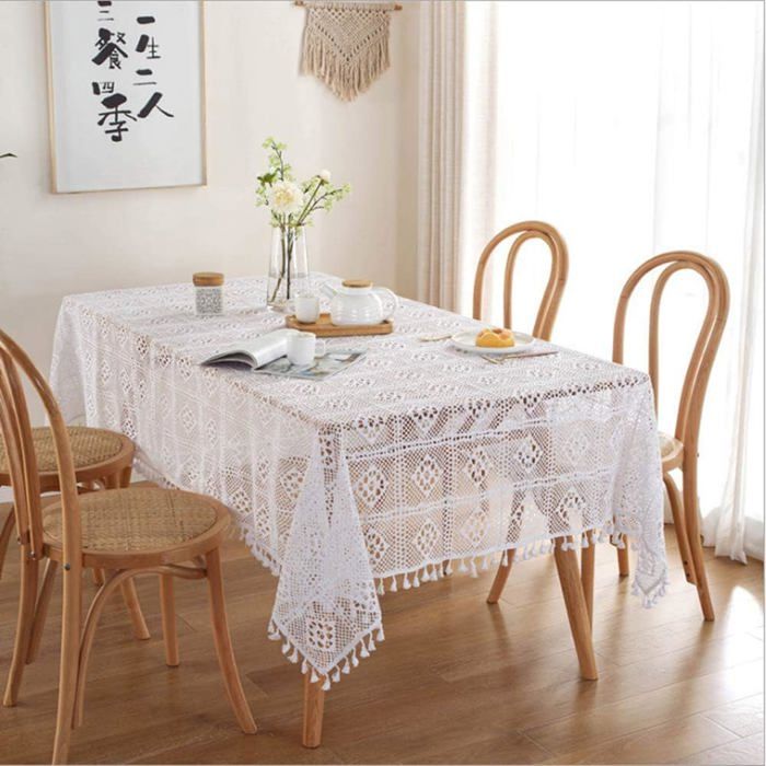 Nappes blanches en coton crochet napperons en dentelle vintage ...