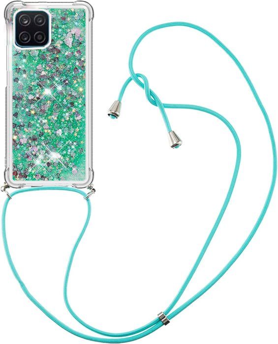 Collier pour Samsung Galaxy A12 5G/M12/F12 Coque, Glitter Liquide ...