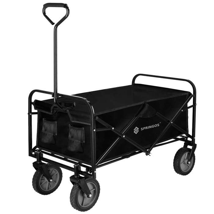 Chariot de transport pliable - Springos - Noir - Charge maximale 80 kg ...