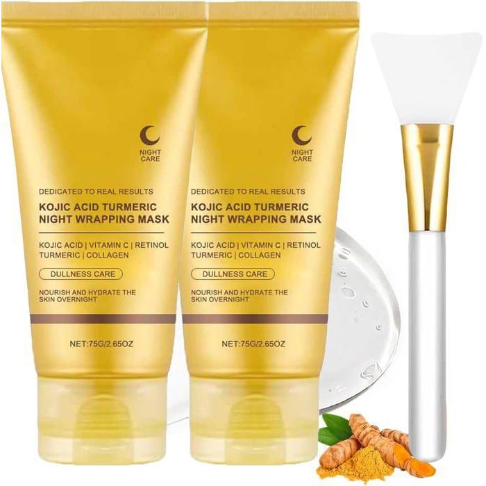 Turmeric Masque Collagene Visage, Turmeric Collagen Night Wrapping Mask ...