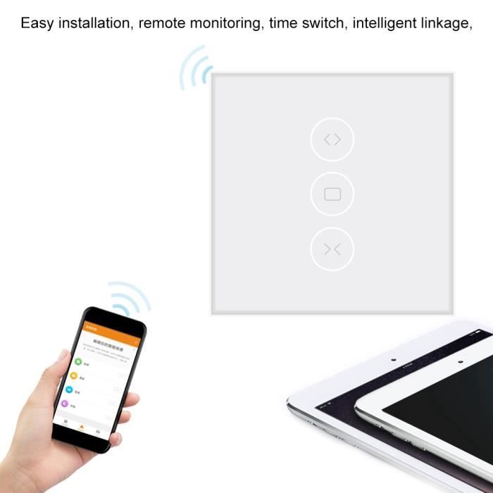 Wi - Fi Smart Curtain Wall touch panel Switch Remote Control White eu ...