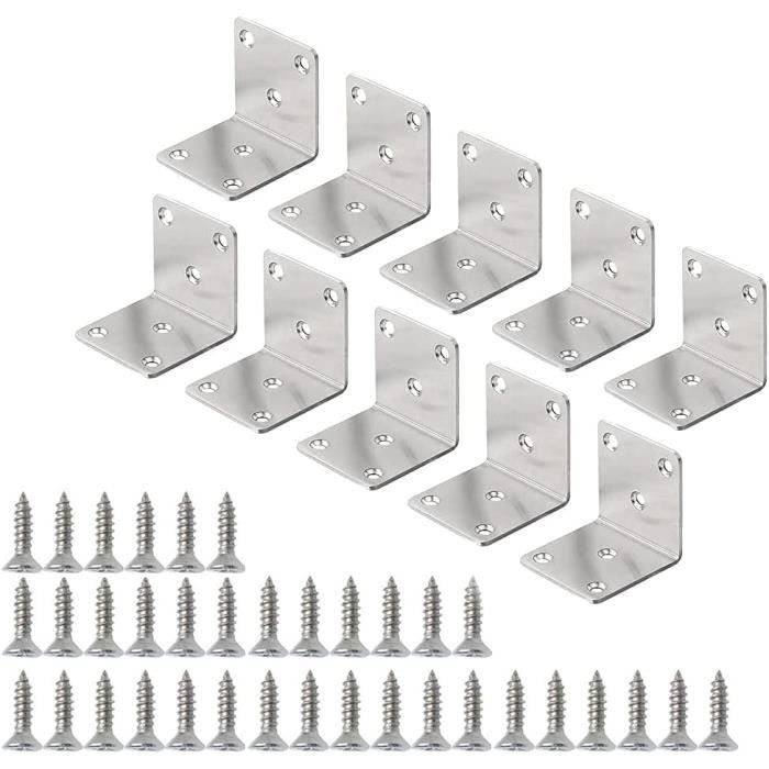 10Pcs Equerre De Fixation En Acier Inox L, 40X40Mm 90 Degrés Angle ...