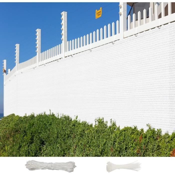 Cache Vue Balcon - Toile de Balcon Blanche 60x550cm - Protection UV et ...