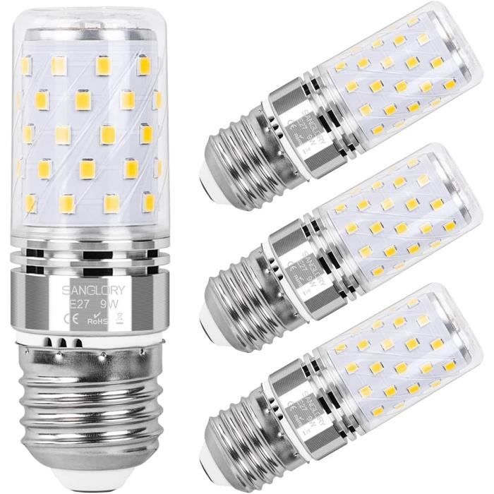 Ampoule Led E27 Blanc Neutre 9W - TUBE LED - Culot Edison À Vis E27 - 950Lm - Lot De 4 ...