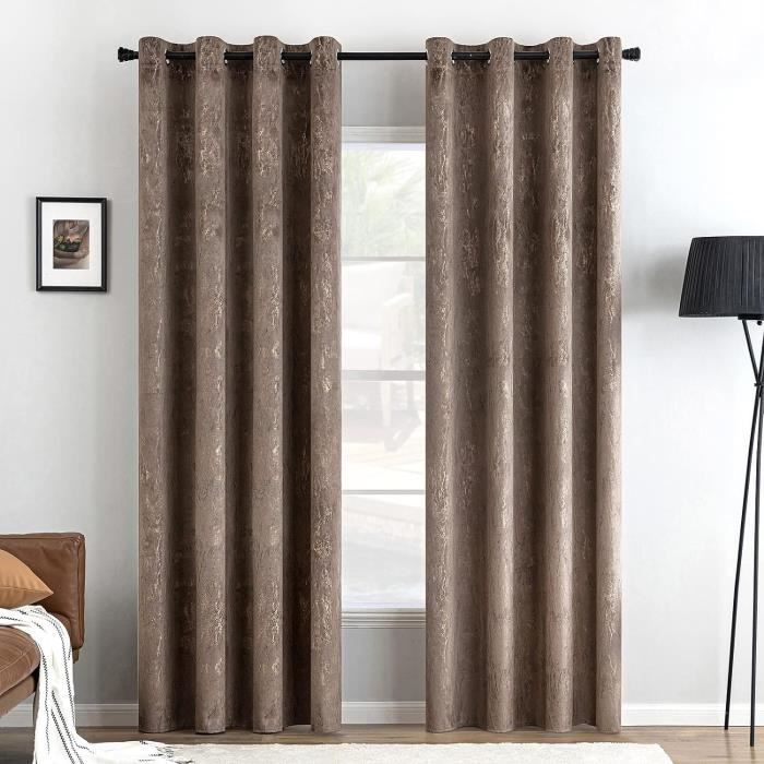 Miulee Rideau Salon Velours Décoratifs Doux Rideaux Opaque Rideau ...