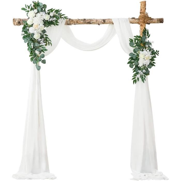 Kit de 3 arches de mariage artificielles en tissu drapé pour arche de ...