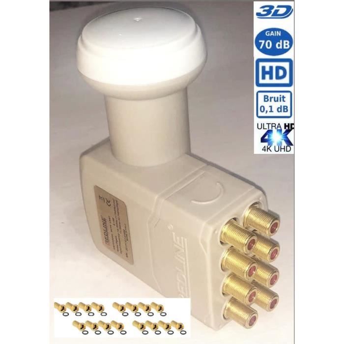 LNB OCTO MX-8100 , 0.1dB ,High Gain 60DB !! Tête Parabole 8 sorties ...