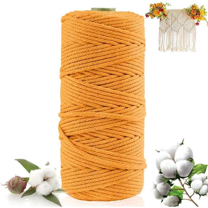 HENJI Naturel Coton Cordon,Corde Coton Tresse,Naturel Corde en Macramé ...
