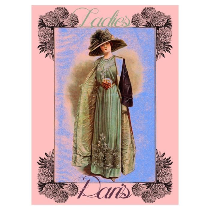 VINTAGE - Signature Poster - Lady - 21x30 cm - Cdiscount Maison