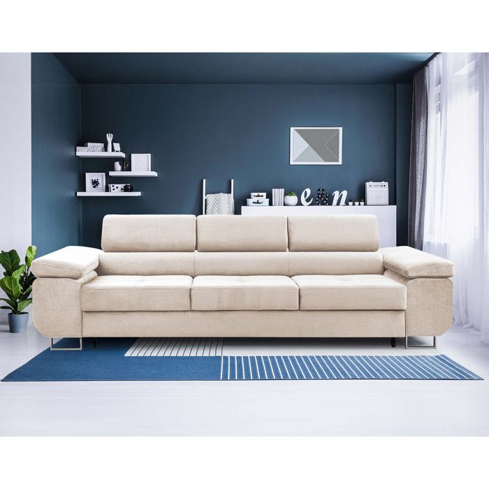 Pablo - canapé 3 places - convertible avec têtières réglables - en ...