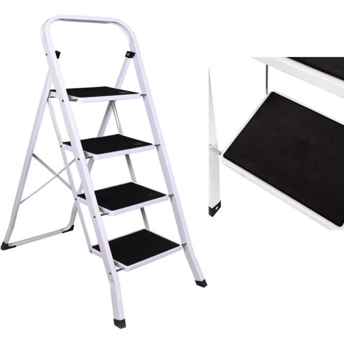 Escabeau pliant 4 marches Escabeau lourd, petite échelle stable ...