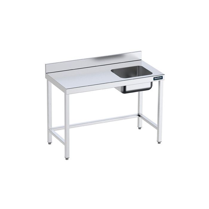 Table de chef Inox avec bac à Droite et renforts - Gamme 700 - Distform ...
